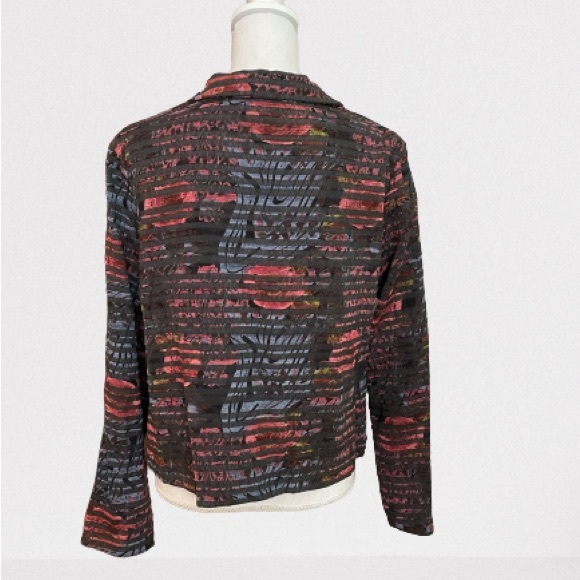 KEREN hart | Jackets & Coats | Jacket Nwot Black Stripe Over Blue Pink ...